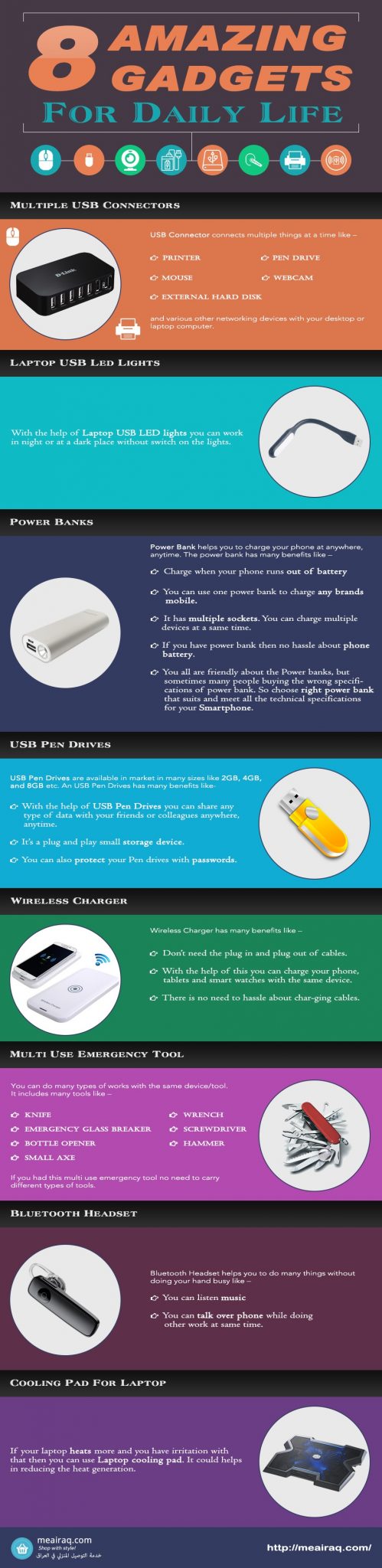 8 Amazing Gadgets For Daily Life: Infographic